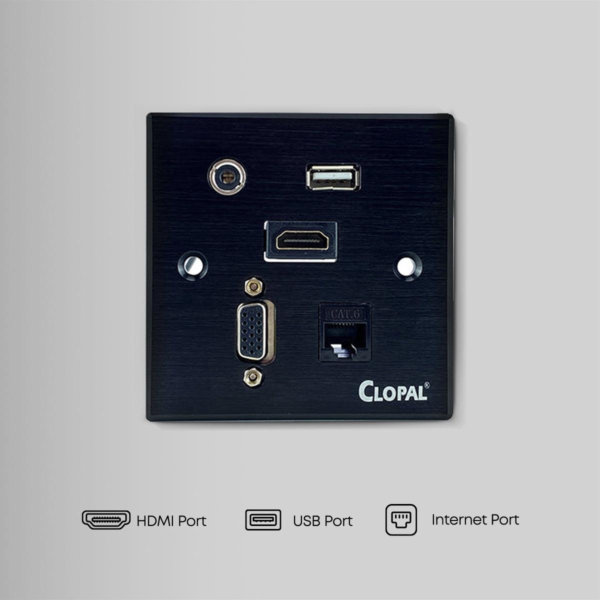 Multifunctional Media Wall Socket Outlet, Multimedia Wall Plate – (Mul ...